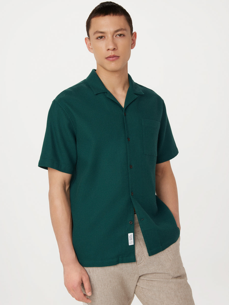 The Waffle Camp Collar Shirt in Dark Cyprus – Frank And Oak USA