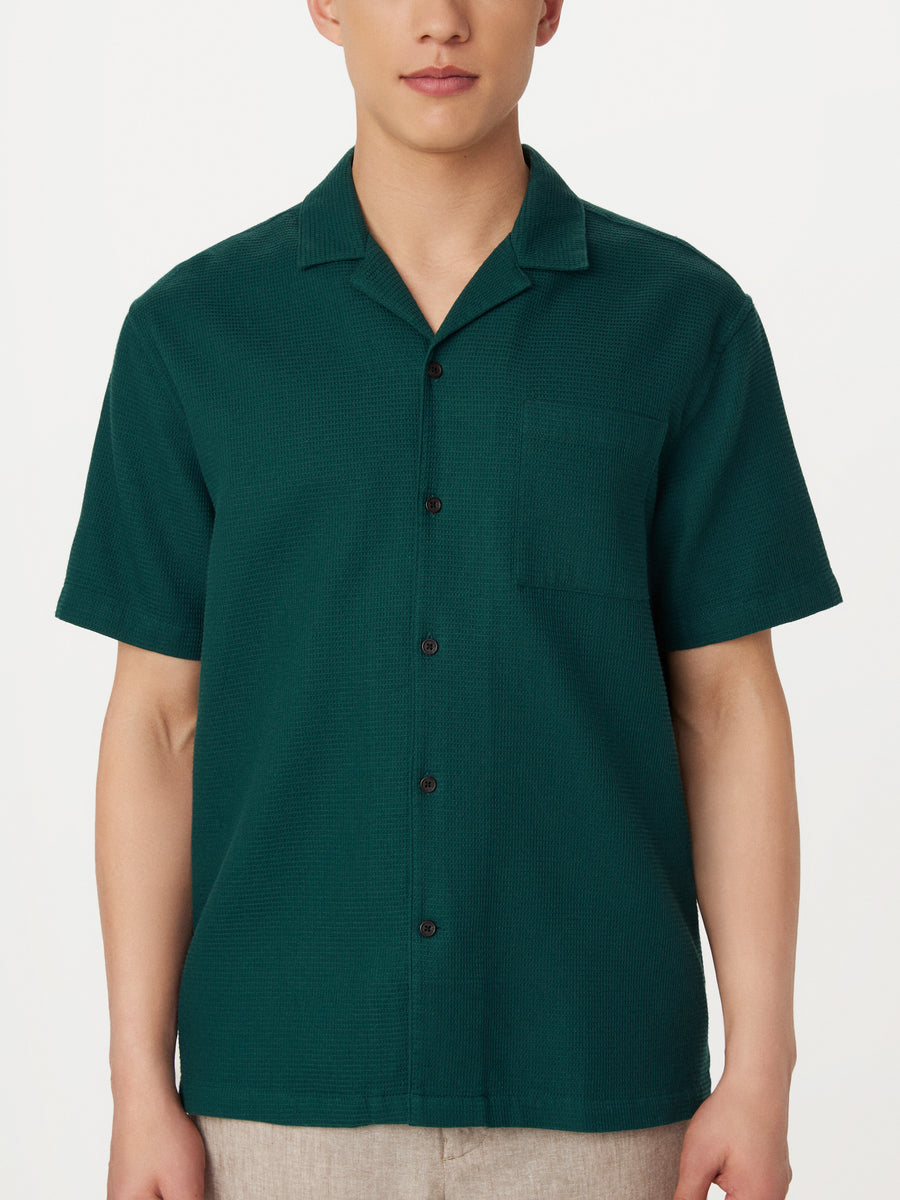 The Waffle Camp Collar Shirt in Dark Cyprus – Frank And Oak USA