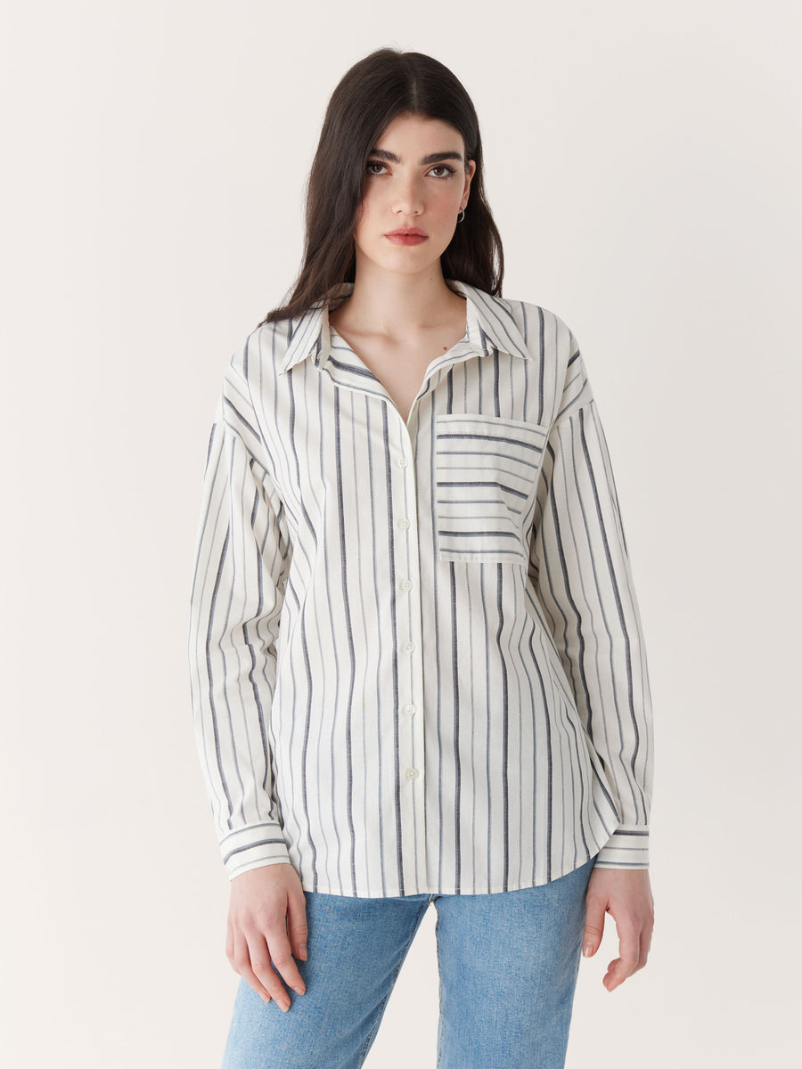 The Kapok Button-Up Striped Shirt in White – Frank And Oak USA