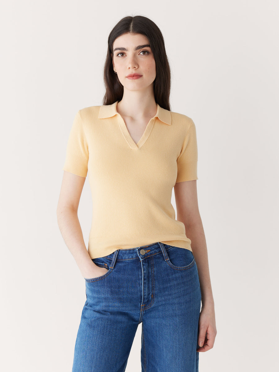 The Johnny Collar Half Sleeve Sweater in Honeycomb – Frank And Oak USA