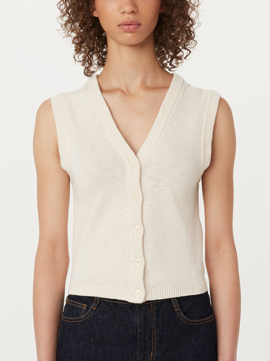 The Button-Up Sweater Vest in Vanilla – Frank And Oak USA
