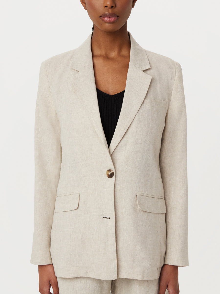 The Relaxed Linen Blazer in Light Beige – Frank And Oak USA